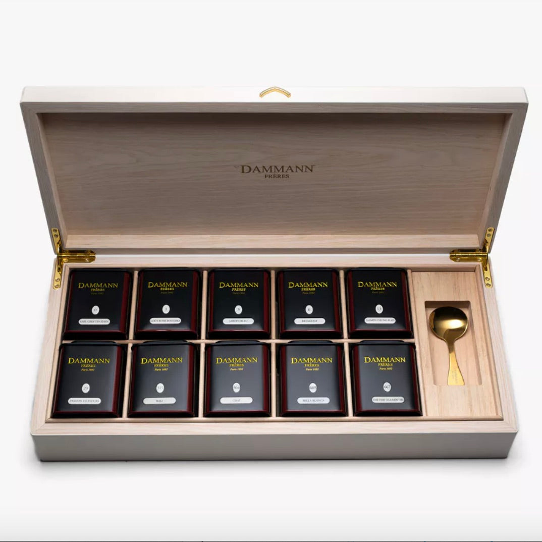 DAMMANN Frères | grand hotel wood chest tea bags set – table société